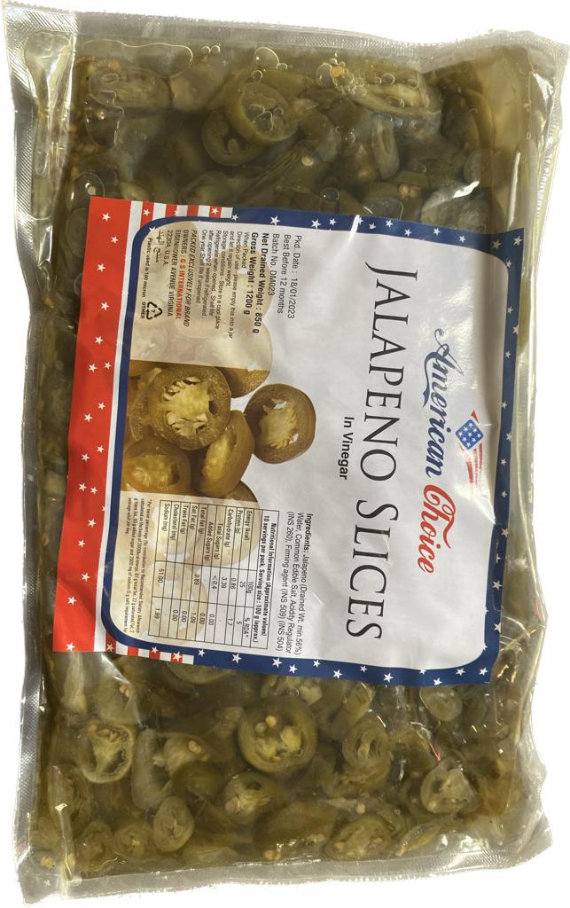 American Choice Vacuum Pack Jalapeno Slices with Seeds In Vinegar 12x1 ...